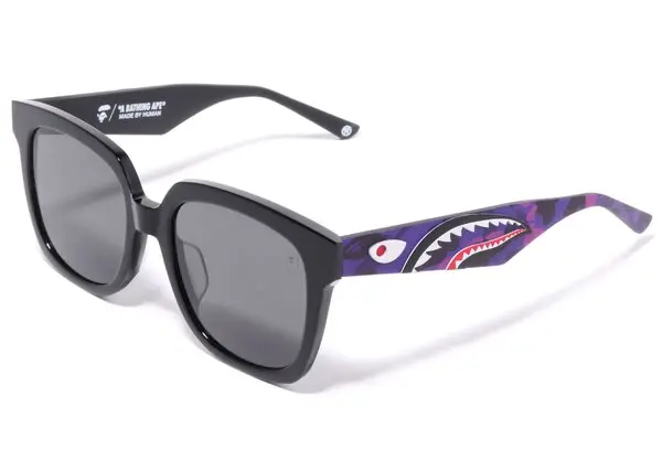 A BATHING APE Shark 13 Sunglasses - Purple
