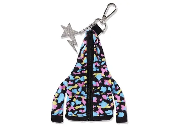 A BATHING APE Shark Full Zip Hoodie Keychain - Black