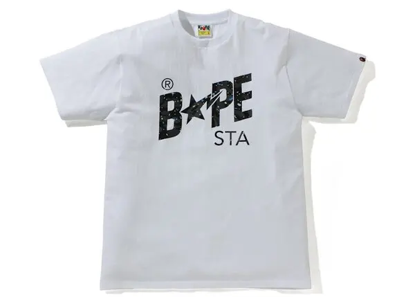 A BATHING APE Space Camo Sta Logo Tee Shirt - White