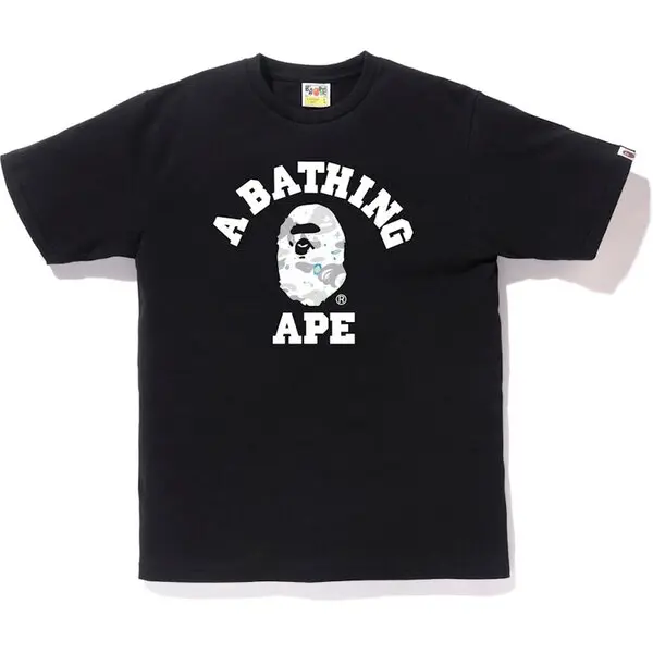 A BATHING APE Space Camo College Tee Shirt - Black