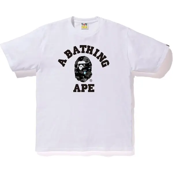 A BATHING APE Space Camo College Tee Shirt - White