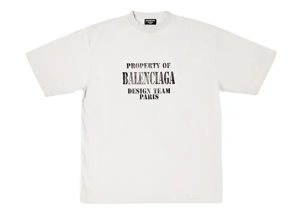 Balenciaga Property Large Fit Vintage T-shirt - White/black