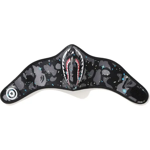 A BATHING APE Space Camo Shark Mask - Black