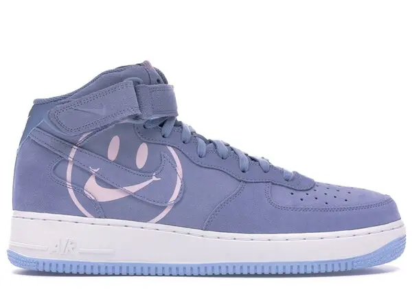 Nike Air Force 1 Mid Sneakers - Indigo Fog/pink Foam/white