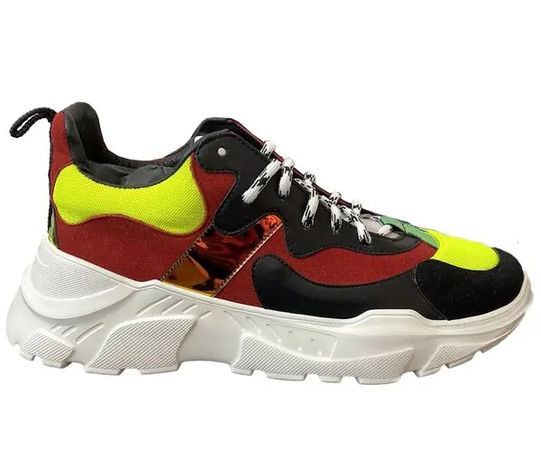 JOHN GEIGER 003 Lace Up Sneakers - Black/red/lime