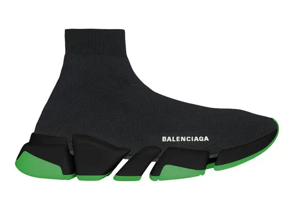 Balenciaga Speed 2.0 Clear Sole - Black/neon Green
