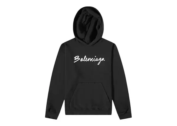 Balenciaga Script Logo Oversized Popover Hoodie