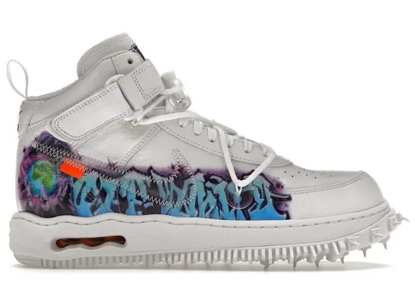 Nike Air Force 1 Mid Off Graffiti Sneakers - White/clear