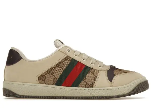 Gucci Screener Sneakers - Beige/ebony/gg Canvas