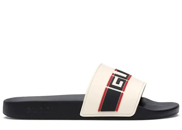 Gucci Stripe Slide Sandal - White/black