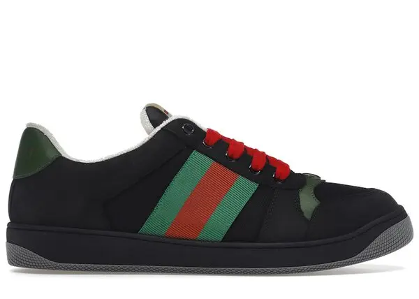Gucci Screener Suede Sneakers - Black