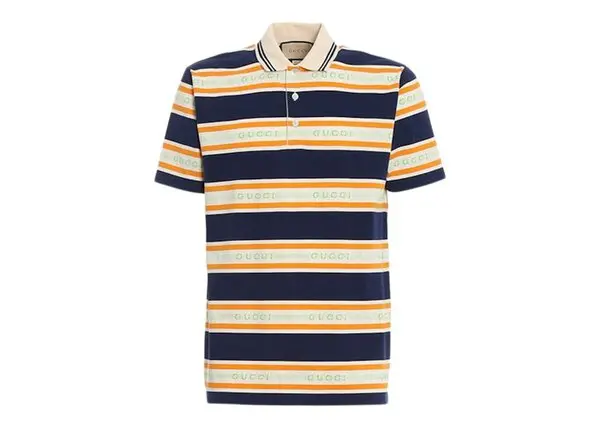 Gucci Striped Jersey Polo Shirt