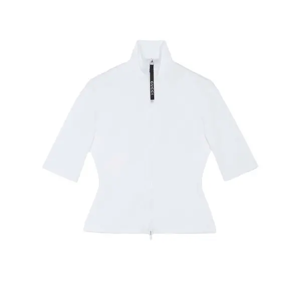 Gucci Shiny Lycra Zip-up Top