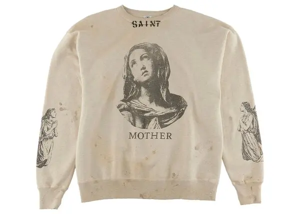 SAINT MXXXXXX Mother Crewneck Sweatshirt - Vintage Grey