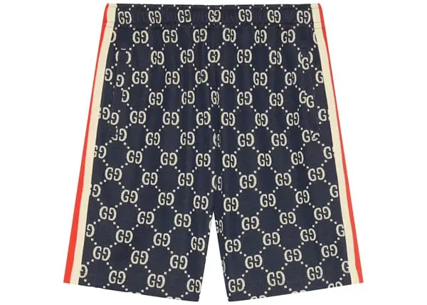 Gucci Gg Jacquard Shorts - Blue/ivory