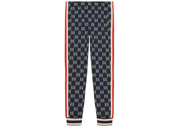 Gucci Gg Jacquard Jogging Pant - Blue/ivory