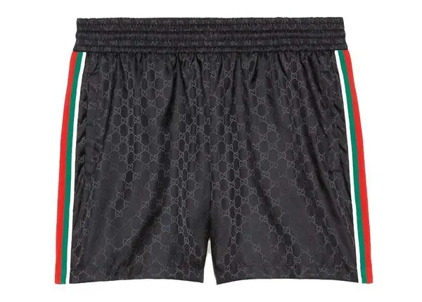 Gucci Gg Jacquard Nylon Swim Shorts - Black