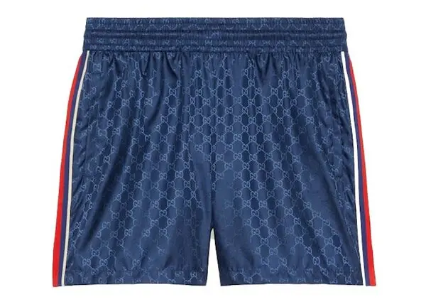 Gucci Gg Jacquard Nylon Swim Shorts - Blue