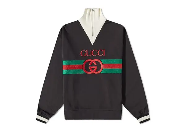 Gucci Gg Logo Quarter-zip Sweatshirt