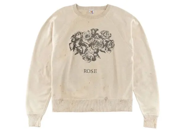 SAINT MXXXXXX Rose Crewneck Sweatshirt - Vintage Grey