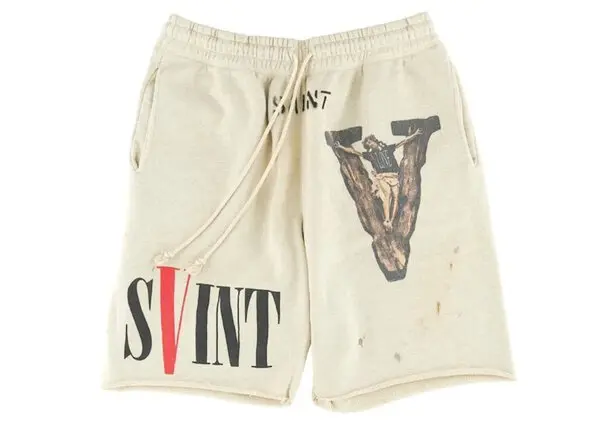 SAINT MXXXXXX X Vlone Sweat Shorts - White