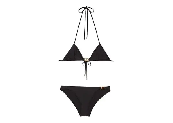Gucci Gg Stretch Jersey Bikini - Black/gold/tone