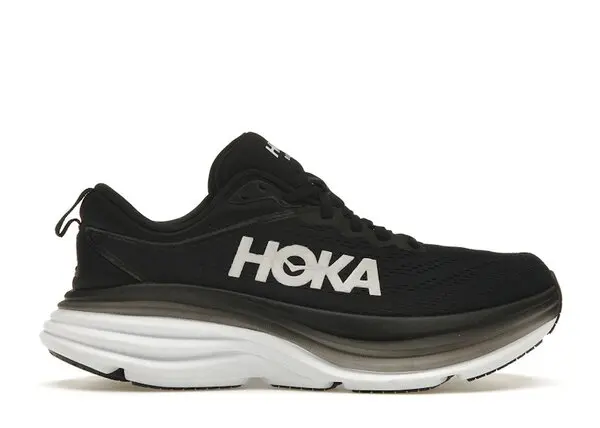 Hoka One One Bondi 8 Athletic Sneakers - Black/white
