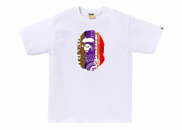 A BATHING APE Fans Scarf Ape Head Tee Shirt - White