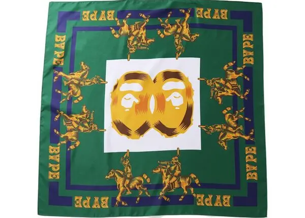 A BATHING APE Double Ape Head Scarf Scarf - Green