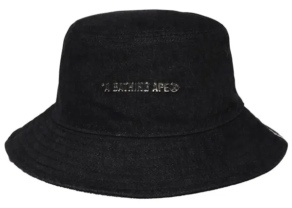 A BATHING APE Denim Bucket Hat - Black