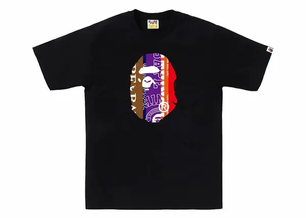 A BATHING APE Fans Scarf Ape Head Tee Shirt - Black