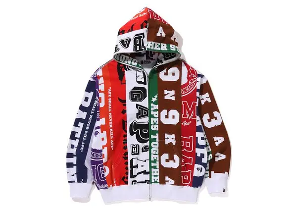 A BATHING APE Full Zip Printed Hoodie