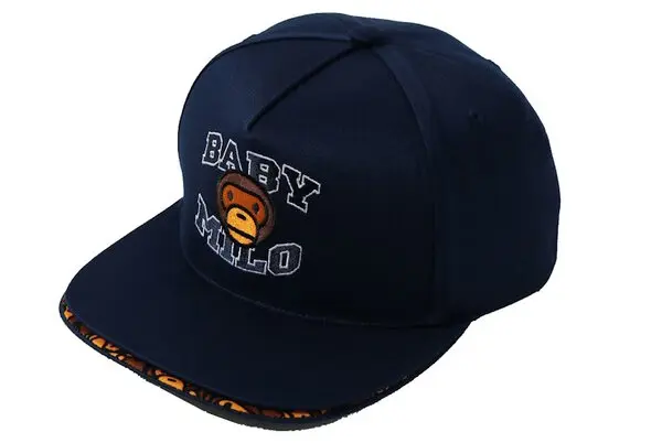 A BATHING APE Double Visor Milo Snapback Cap - Navy Blue