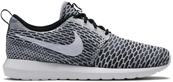 Nike Roshe Run Flyknit Sneakers - Black/white/dark Grey