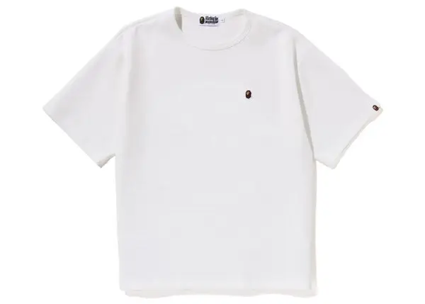A BATHING APE Double Knit Logo Relaxed Fit Tee Shirt - White