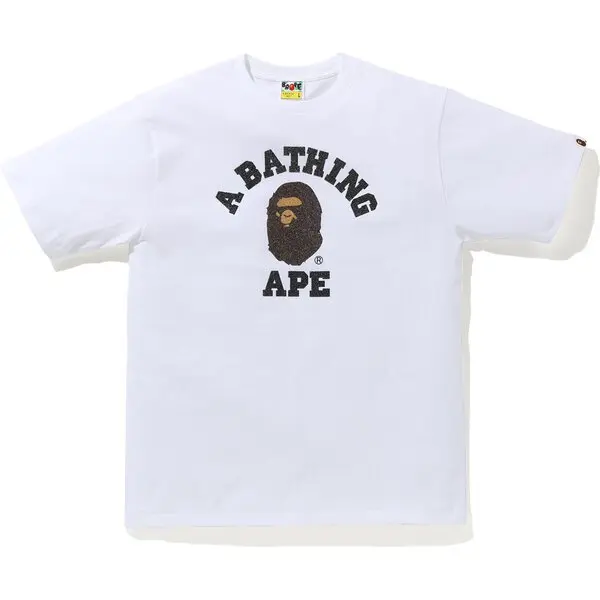 A BATHING APE Glass Beads College Tee Shirt - White