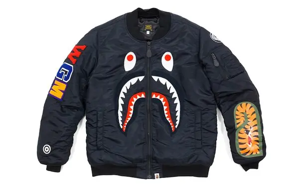 BAPE Shark Ma1 Bomber Flight Jacket - Black