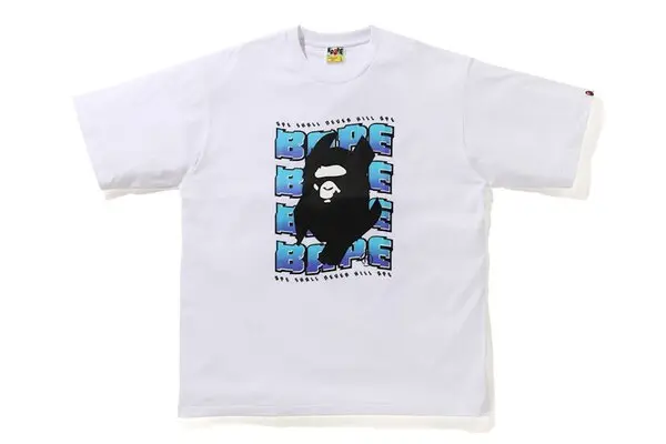 A BATHING APE Distortion Relaxed Tee Shirt - White