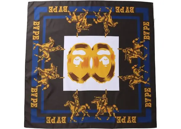 A BATHING APE Double Ape Head Scarf Scarf - Black