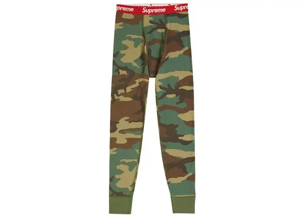 Supreme Hanes Thermal Pant Fw19 - Woodland Camo