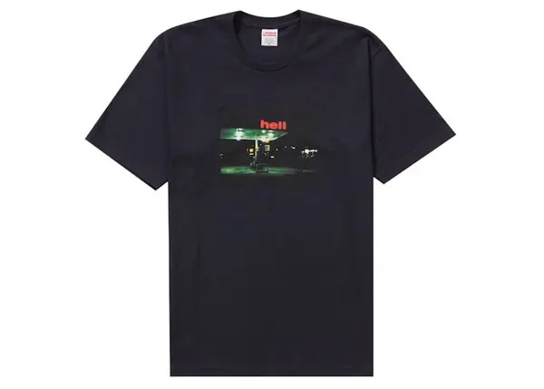 Supreme Hell Tee Shirt - Navy Blue