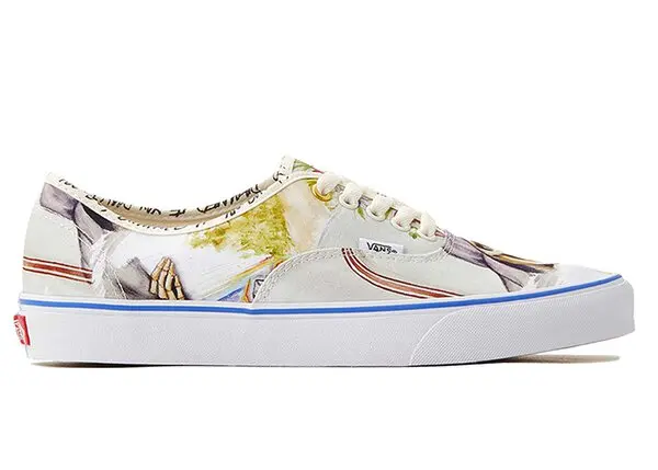 VANS Authentic Otw Gallery N. Kostechko All Over Print Sneakers - White/blue/yellow