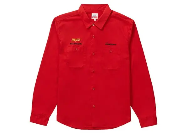 Supreme Honda Fox Racing Work Shirt - Red