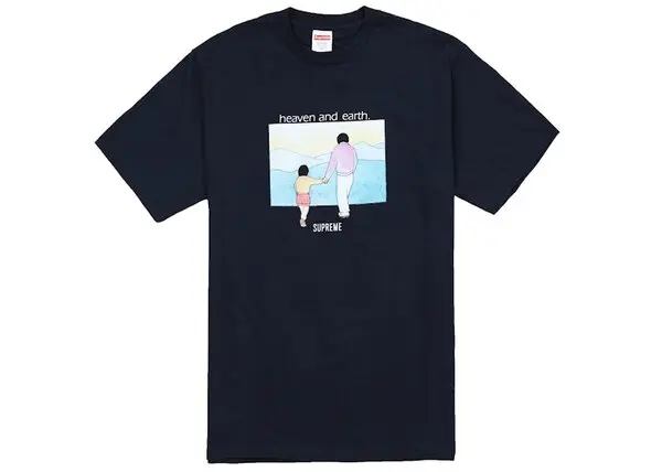 Supreme Heaven And Earth Tee Shirt - Navy Blue