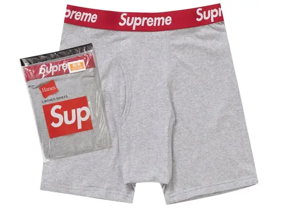 Supreme Hanes Boxer Briefs - Heather Grey
