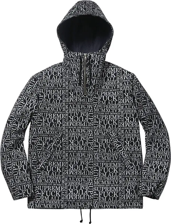 Supreme Hooded Denim Pullover - Black