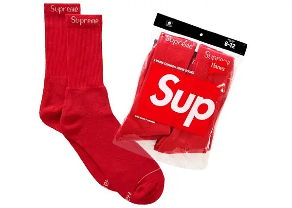 Supreme Hanes X Crew Socks - Red
