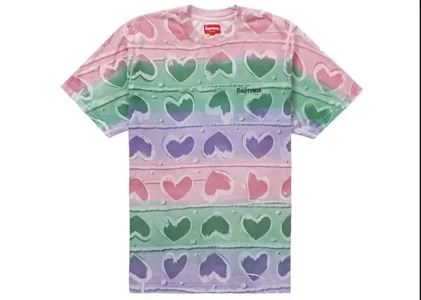 Supreme Hearts Dyed Short Sleeve Top - Pink