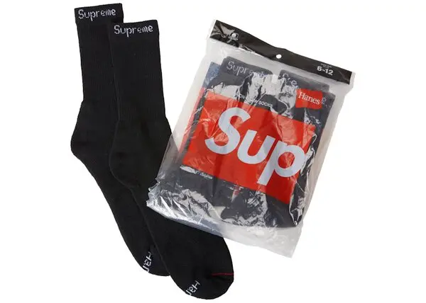 Supreme Hanes Crew Socks - Black