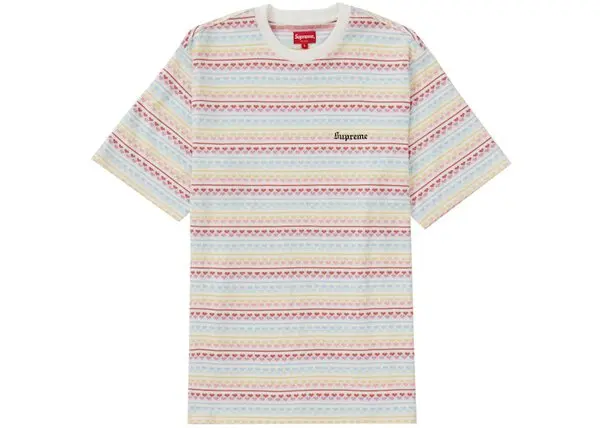Supreme Hearts Jacquard Short Sleeve Top - White